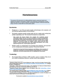 Homelessness | Bugmy Bar Book