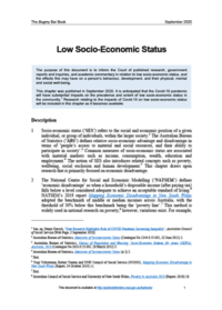 Low Socio-Economic Status | Bugmy Bar Book