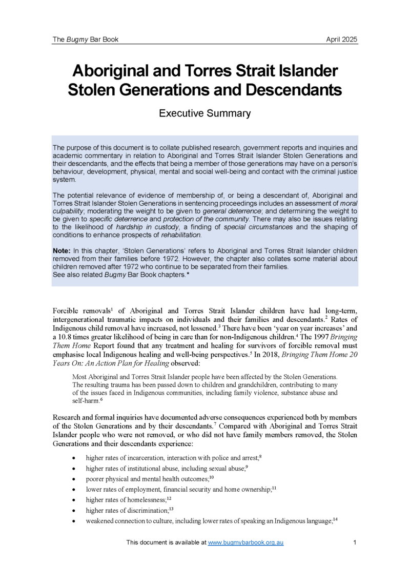 Aboriginal and Torres Strait Islander Stolen Generations and ...